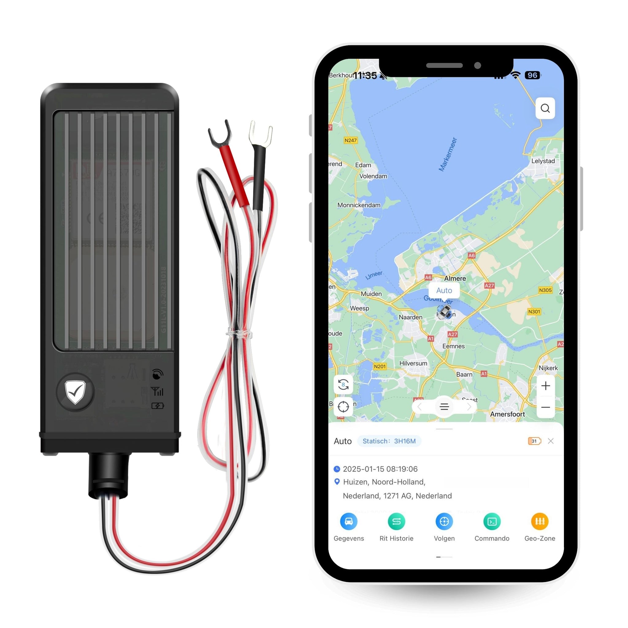 GPS Tracker Auto zonder Abonnement – Real-time Volgen - 12V