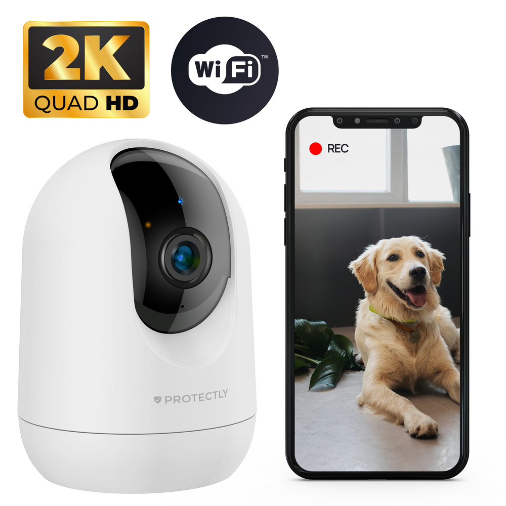 Protectly Beveiligingscamera 2K – Binnen camera met WiFi & Nachtzicht