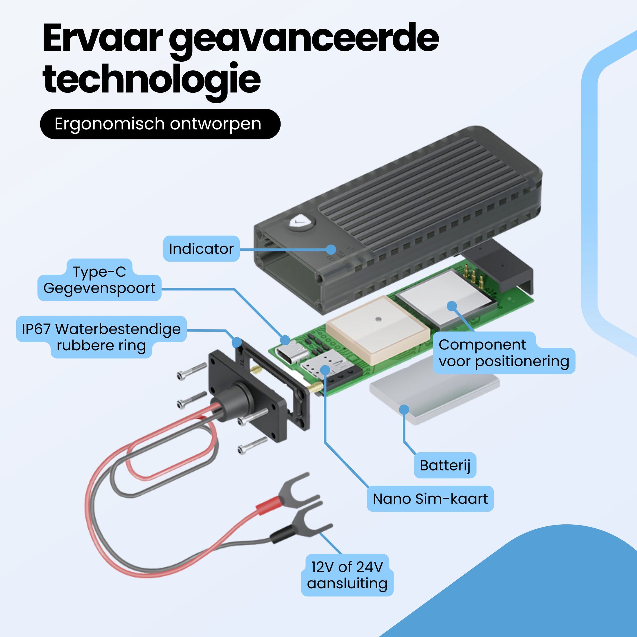 GPS Tracker Auto zonder Abonnement – Real-time Volgen - 12V