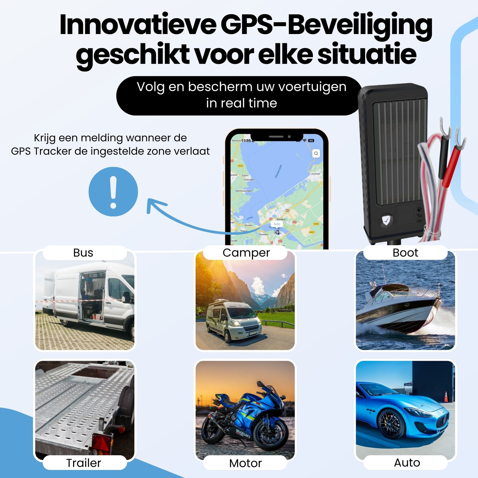 GPS Tracker Auto zonder Abonnement – Real-time Volgen - 12V