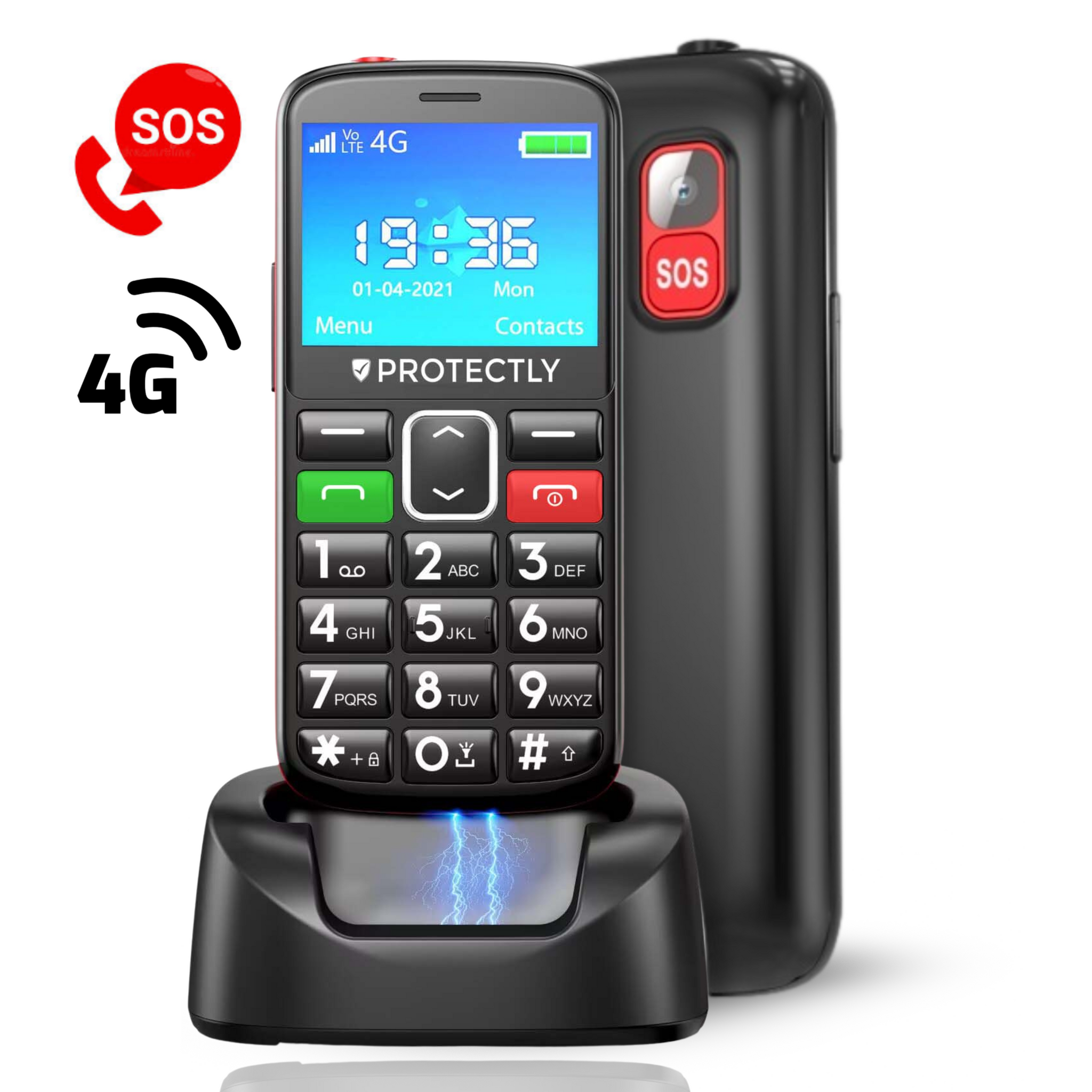 Senioren Telefoon met SOS Knop | Simlockvrij & 4G Bereik