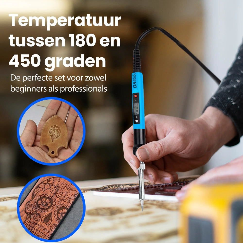 Siltcon Houtbrander 3 in 1 – Pyrografie Pen met 32 Opzetstukken