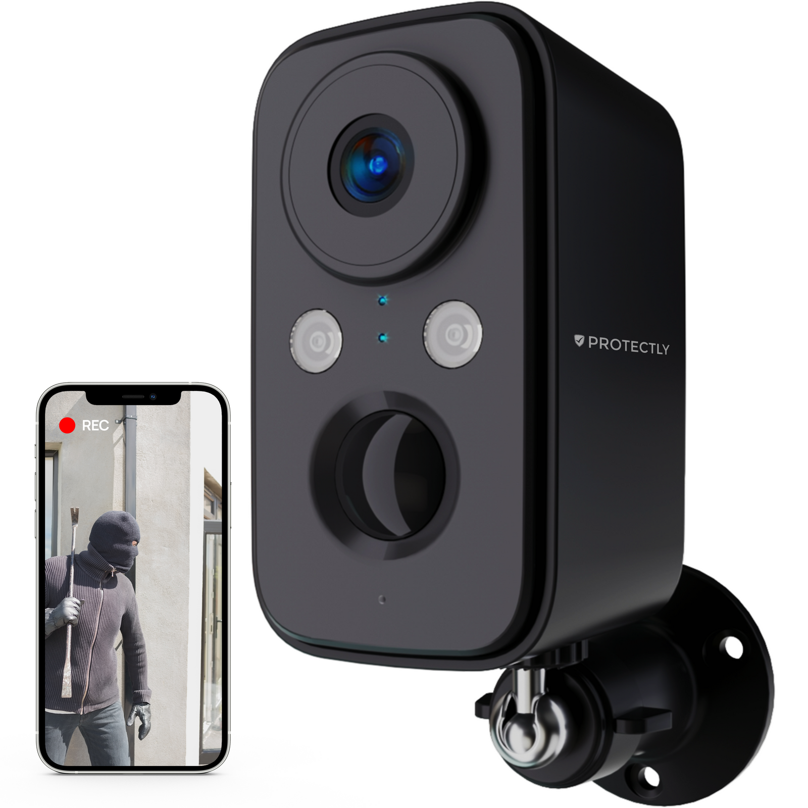 Protectly beveiligingscamera draadloos buiten & binnen met nachtzicht